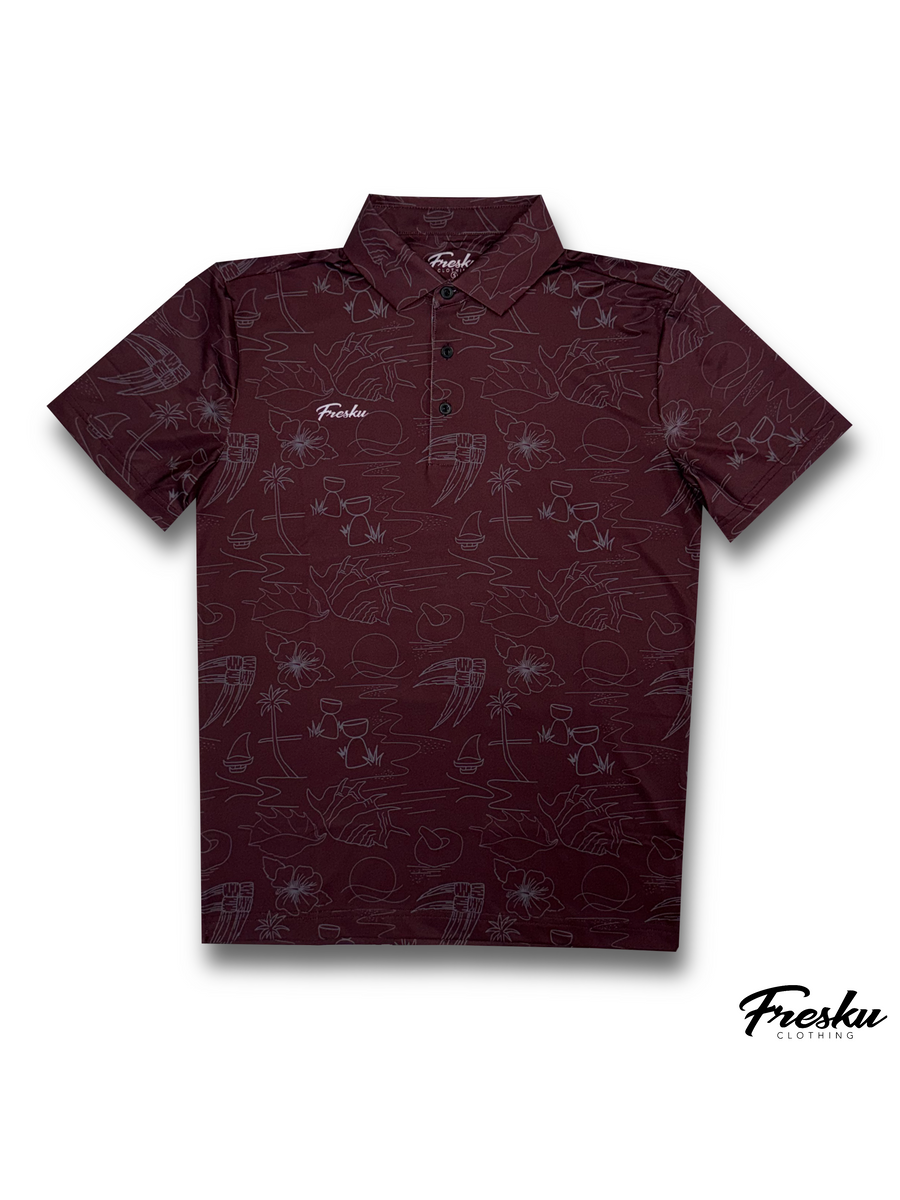 DEEP MAROON GUAHAN STORY - ACTIVE POLO – FreskuClothing.com